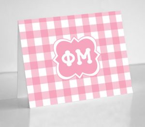 Phi Mu Notecards – Dots – Sorority Girl Store