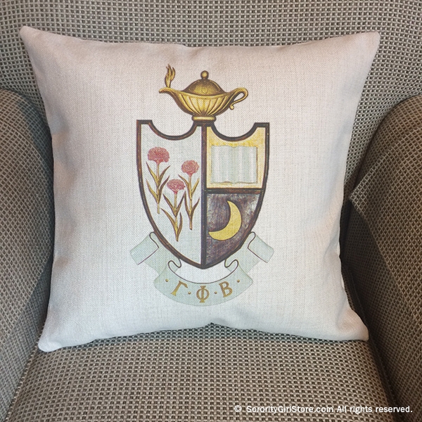 Gamma Phi Beta Pillow – Crest – Sorority Girl Store